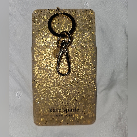 kate spade | Bags | Kate Spade New York Luggage Tag Gold Sparkles Brand ...